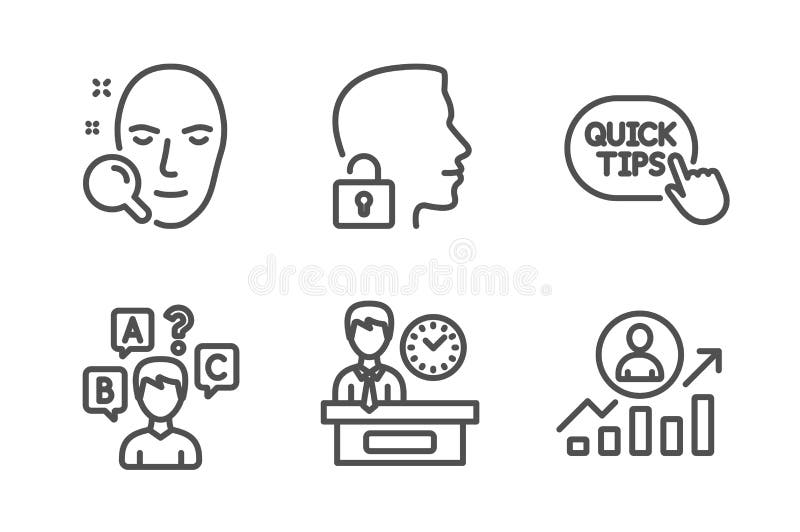 Face Search, Presentation Time and Quick Tips Icons Set. Quiz Test ... Face Search, Presentation Time and Quick Tips Icons Set. Quiz Test ...