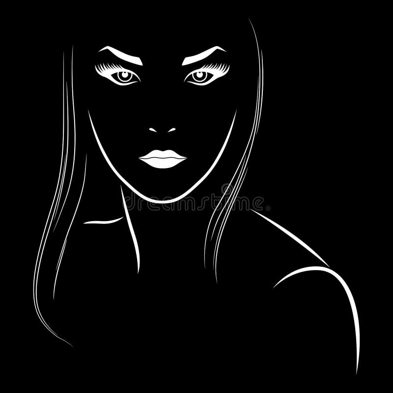 Female Face Shoulders Outline Stock Illustrations 354 Female Face