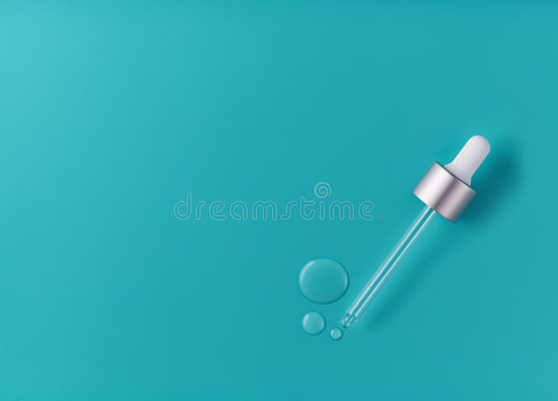 Face Serum Drops on Mint Background, with Empty Space for Text. Face ...