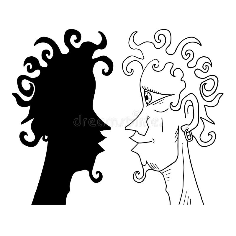 Face and shadow stock vector. Illustration of glamour - 49432093