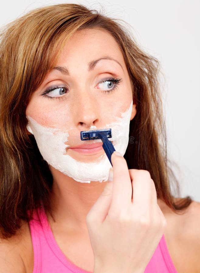 Face Shave Depilation Woman Stock Image - Image of freshness, clean ...