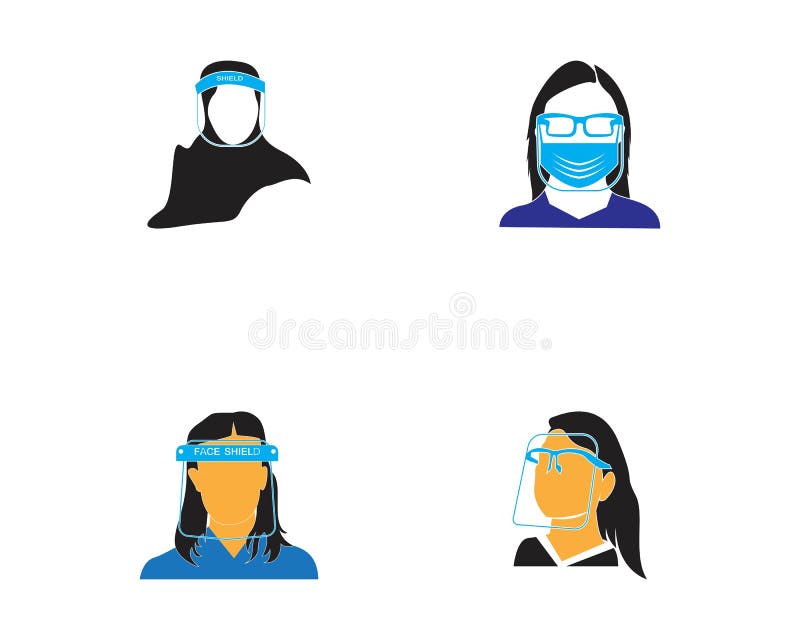 Face Shield Protection Logo Template Stock Illustration - Illustration ...