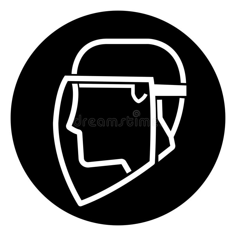 Face Shield Required Symbol Sign ,Vector Illustration, Isolate on White ...