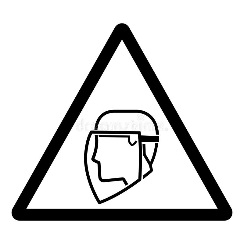 Face Shield Required Symbol Sign ,Vector Illustration, Isolate on White ...
