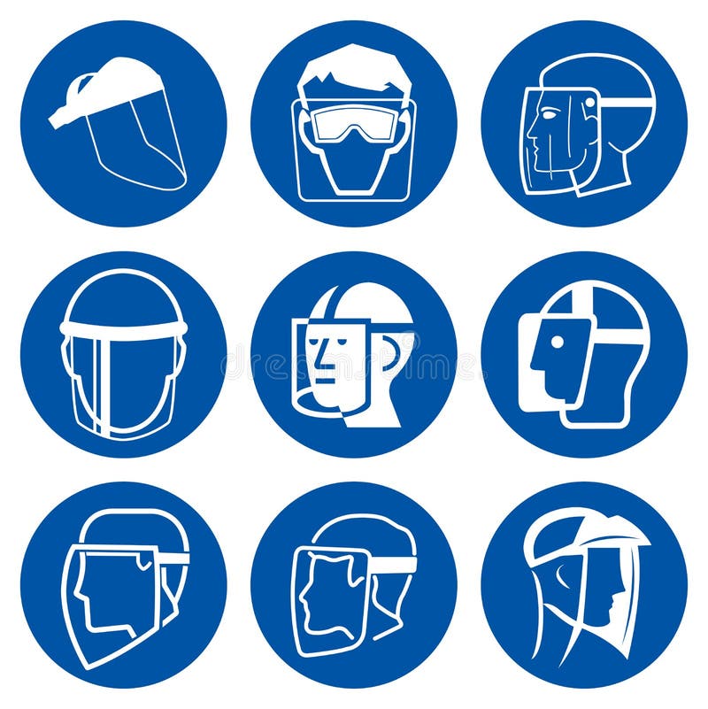 Face Shield Set Symbol Sign,Vector Illustration, Isolated on White ...