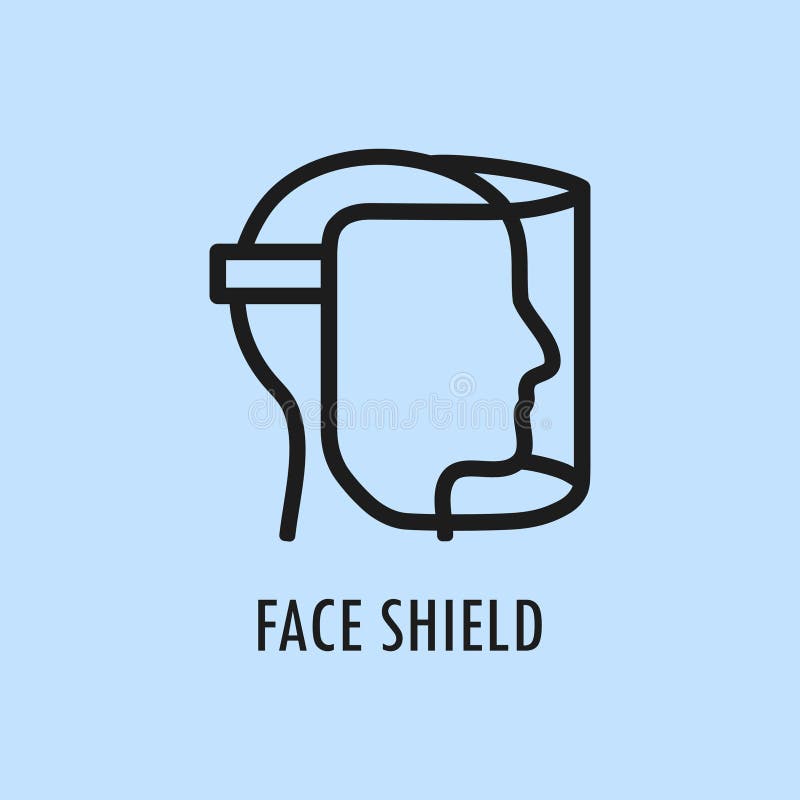 Face Shield Thin Line Icon. Transparent Plastic Mask Stock Vector ...