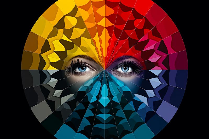 Face Showcasing a Spectrum of Emotions Arranged in a Color Wheel ...