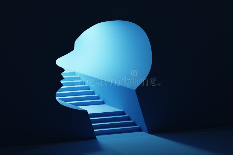 Face Silhoette in Split Personality Concept - 3d Rendering Stock ...