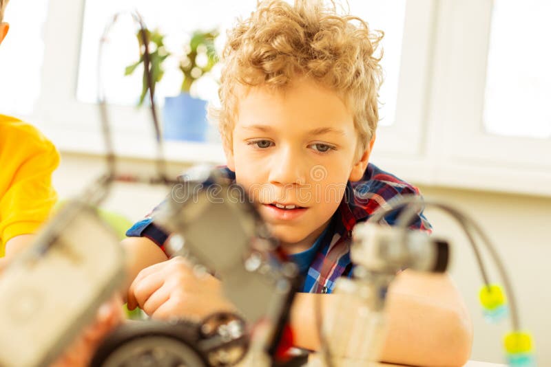Face of a Smart Young Blonde Boy Stock Image - Image of caucasian ...