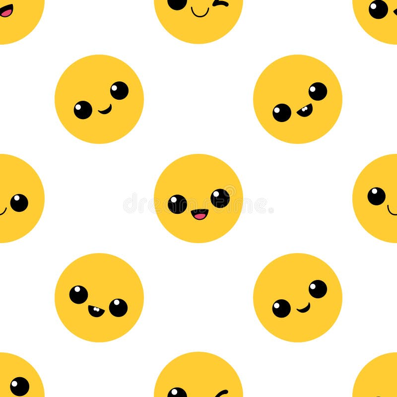 Smile Seamless Pattern Design Illustration with Smiling Character and ...