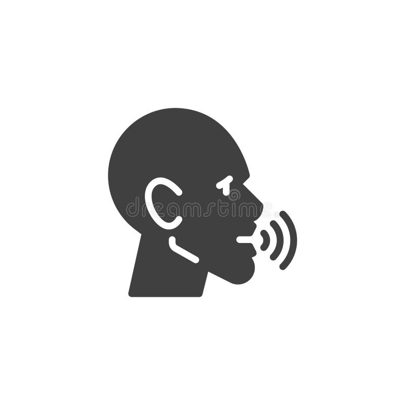 A Face with Sound Waves Vector Icon Stock Vector - Illustration of ...