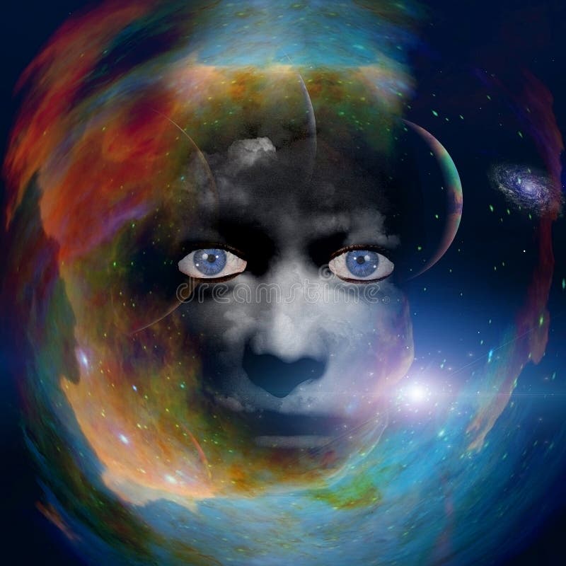 Face in Space stock illustration. Illustration of masquerade - 230141558