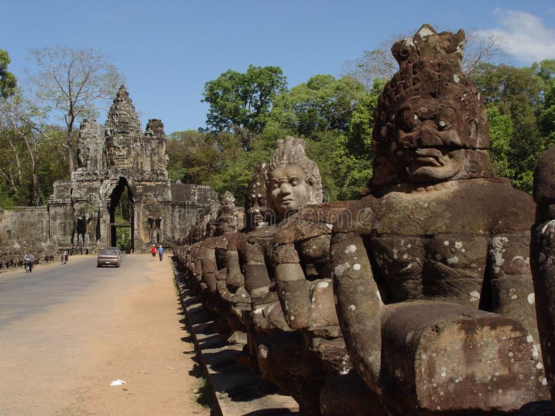 Face Statues in Angor Wat stock image. Image of ancient - 589997