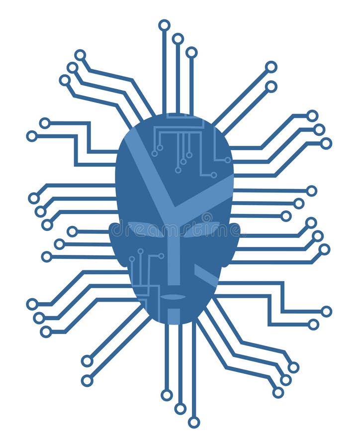 Face tech stock vector. Illustration of connected, interconnected ...