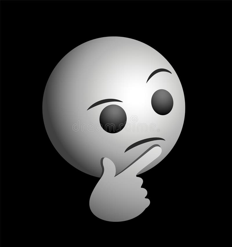 Face thinking illustration stock vector. Illustration of cute - 116437620