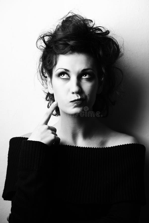 Face of thinking woman stock photo. Image of adult, gorgeous - 23769770