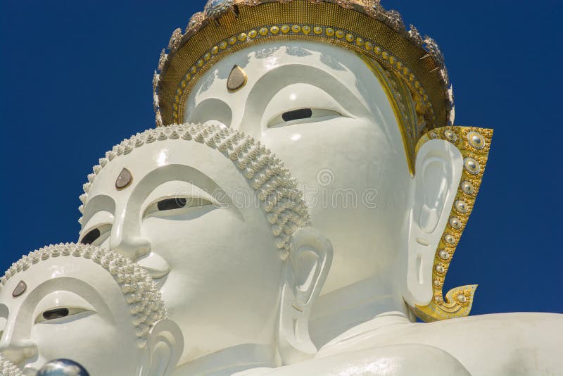 The Face of a Three-tiered Buddha Stock Image - Image of dusting, grow ...