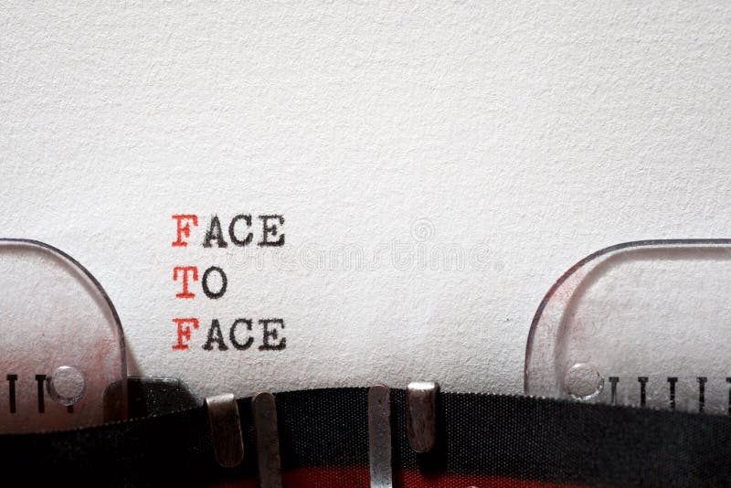 Face to face phrase stock image. Image of text, conceptual - 205453725