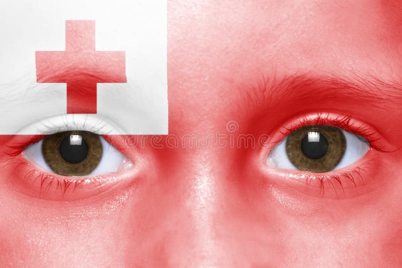 Face with tonga flag stock photo. Image of real, oceanian - 95521154