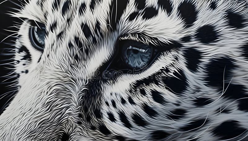 Face and Torso of Beautiful Spotted Leopard Stock Illustration ...