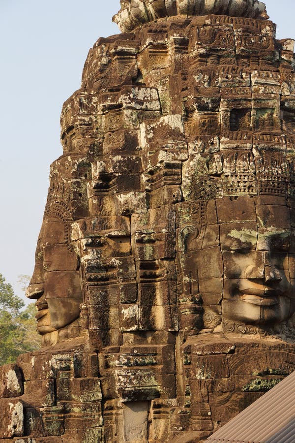 Face tower of Bayon Temple stock photo. Image of sculpture - 54612982