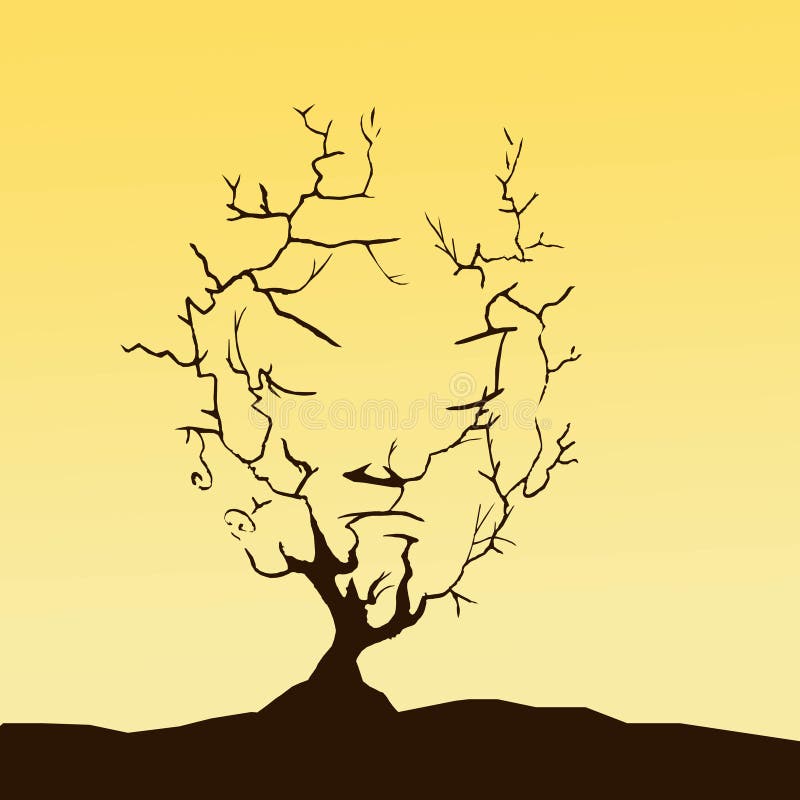 Face tree art stock illustration. Illustration of tree - 257480100