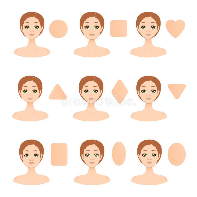 Face types. Vector stock vector. Illustration of round - 136593746