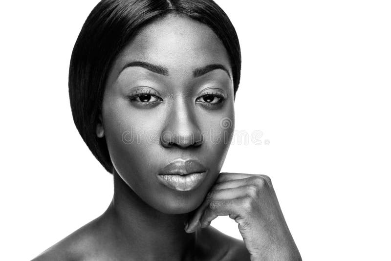 Face a Uma Jovem Beleza Negra Foto de Stock - Imagem de atrativo ...