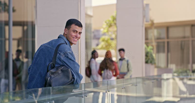 Face, University and Student with Backpack, Man and Higher Education ...