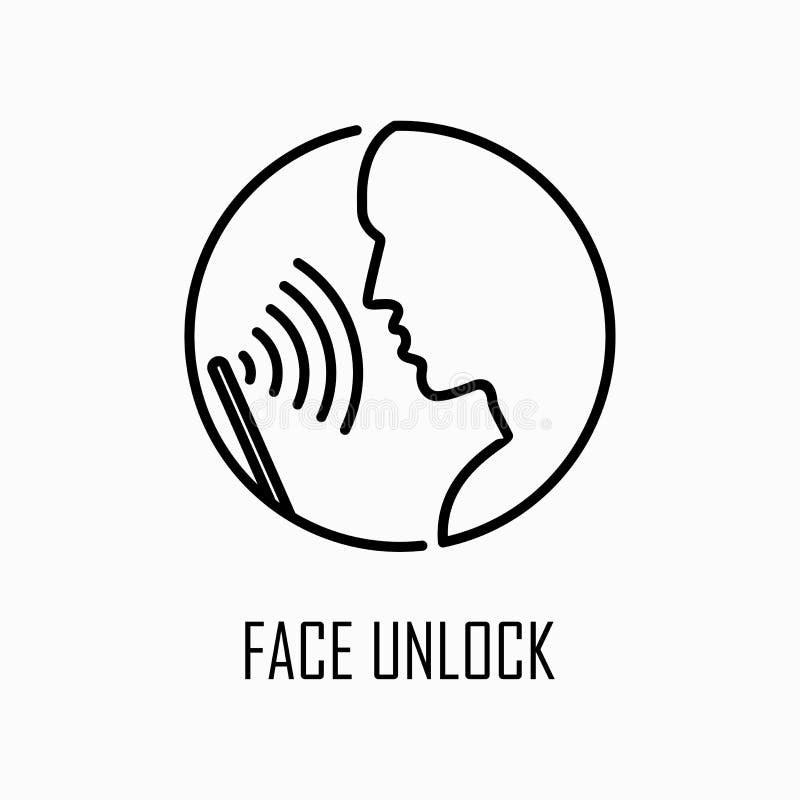 Face Unlock Icon Simple Flat Style Outline Illustration Stock Vector ...