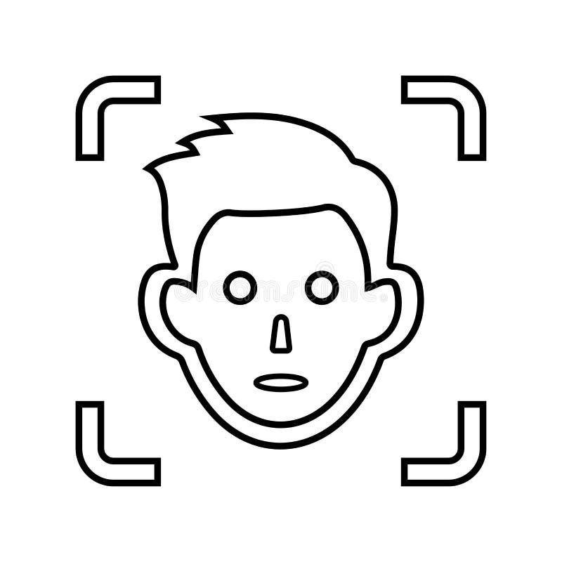 Face, Unlock, Scan Outline Icon. Line Art Vector Stock Vector ...