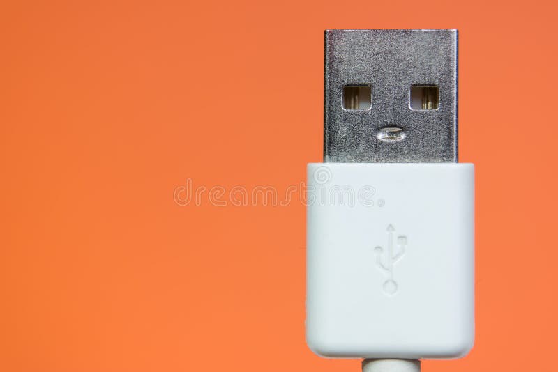 The Face of Usb Cord Head on a White Background Close Up Stock Photo ...