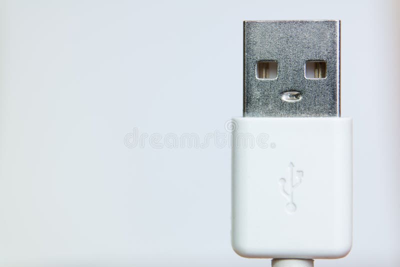 The Face of Usb Cord Head on a White Background Close Up Stock Image ...