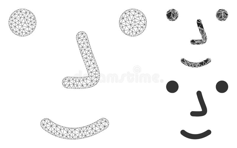 Face Vector Mesh 2D Model and Triangle Mosaic Icon Stock Vector ...