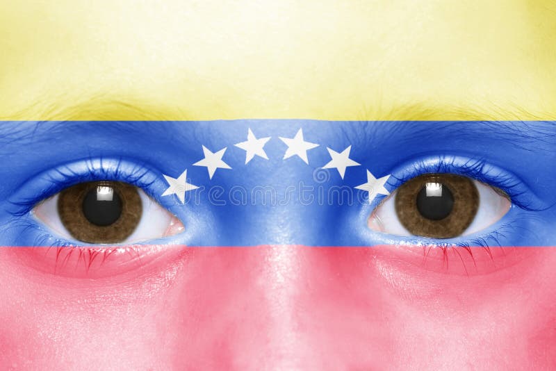 Face with venezuelan flag stock image. Image of ensign - 95524825