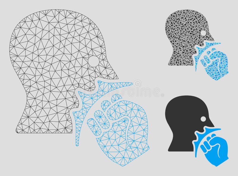 Face Violence Strike Vector Mesh 2D Model and Triangle Mosaic Icon ...