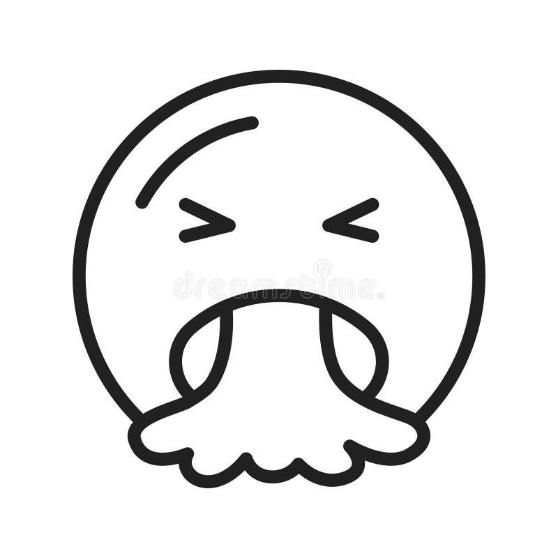Face Vomiting Emoji Icon Illustration. Nauseated Symbol Emoticon Design ...