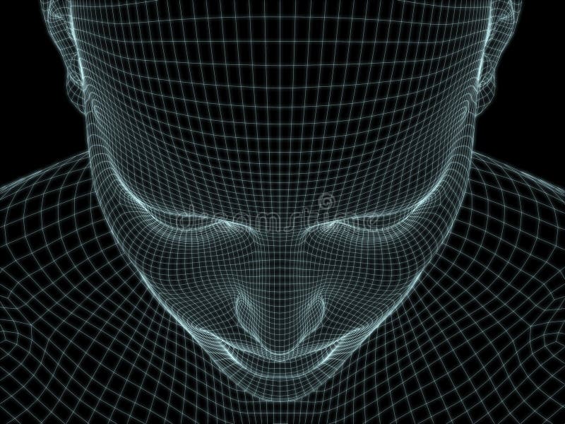 Face Wire Mesh in 3D stock illustration. Illustration of reason - 205319473