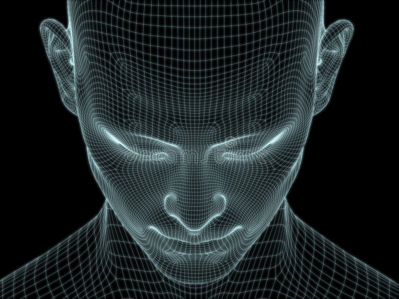 Face Wire Mesh in 3D stock illustration. Illustration of understanding ...