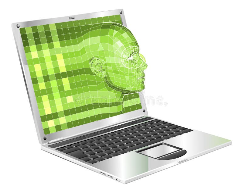 Face Wireframe 3D Computer Technology Concept Stock Vector ...