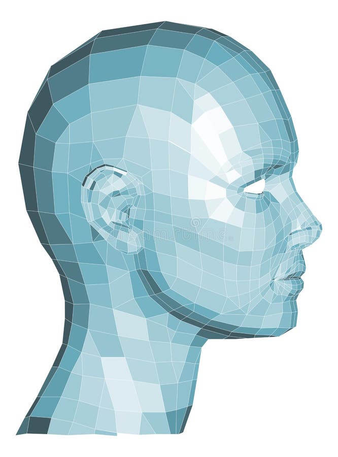 Face Wireframe 3D Technology Concept Stock Vector - Illustration of ...
