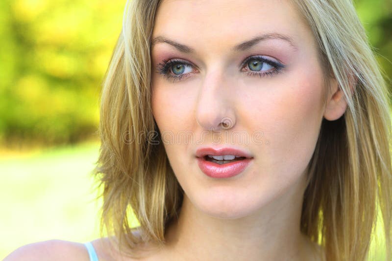 Sincere Woman s Face stock photo. Image of mark, look - 4132496