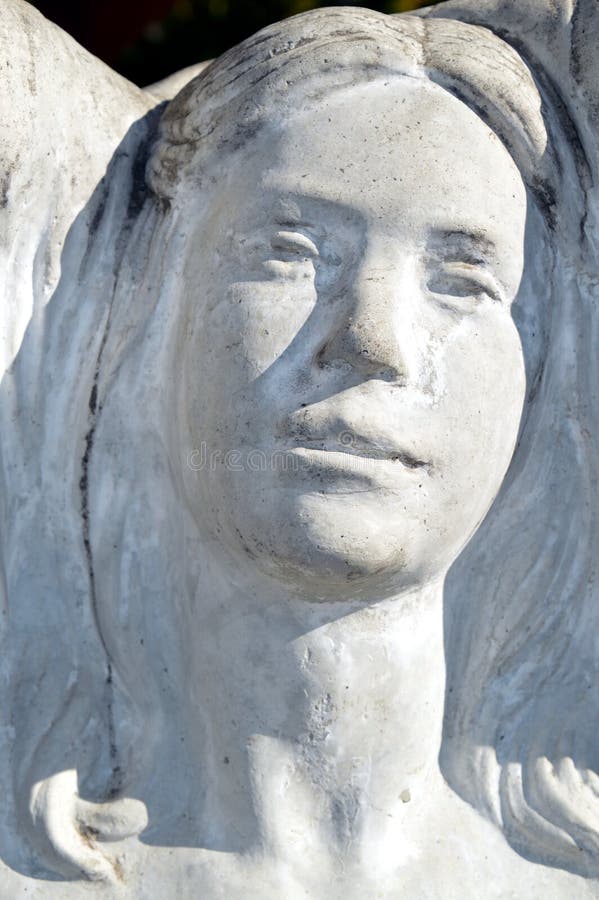 Face of a Woman Angel Statue Stock Image - Image of outdoors, death ...