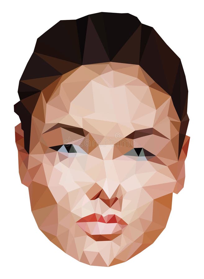 Face of a Woman Made with Triangle, Eps10 Vector Stock Illustration ...