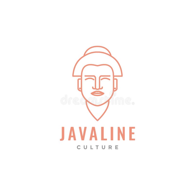 Face Woman Mother Java Culture Mascot Line Logo Design Vector Stock ...
