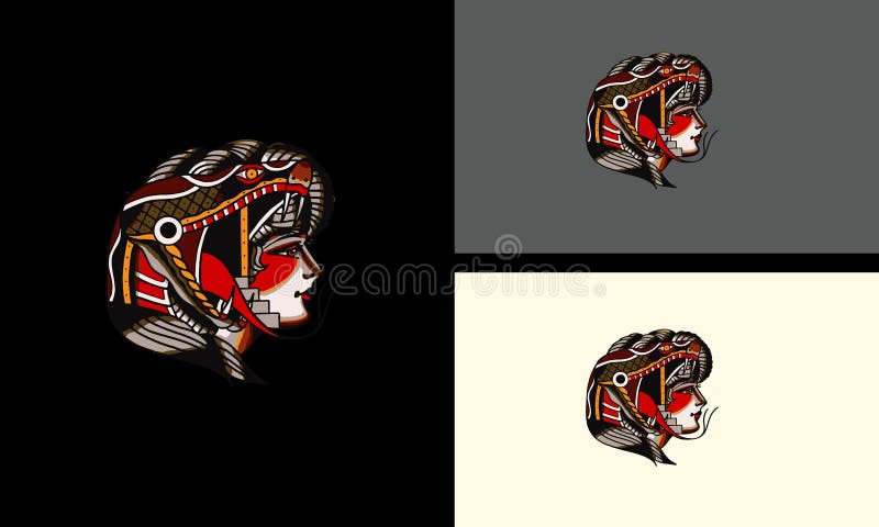 Face Women and Red Rose Vector Mascot Design Stock Vector ...