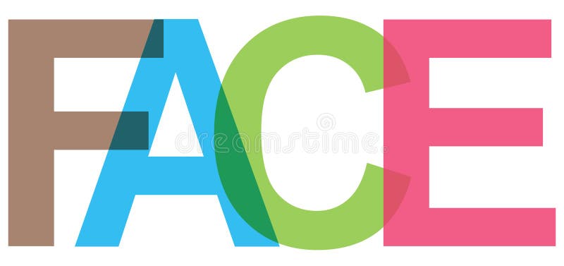 Face word on white stock illustration. Illustration of frown - 307397102