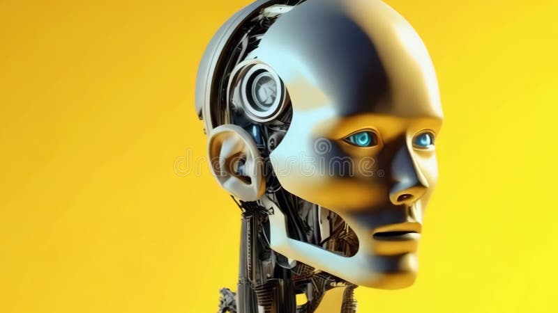 Face Work on a Human-like Close-up on a Yellow Background. Stock Video ...