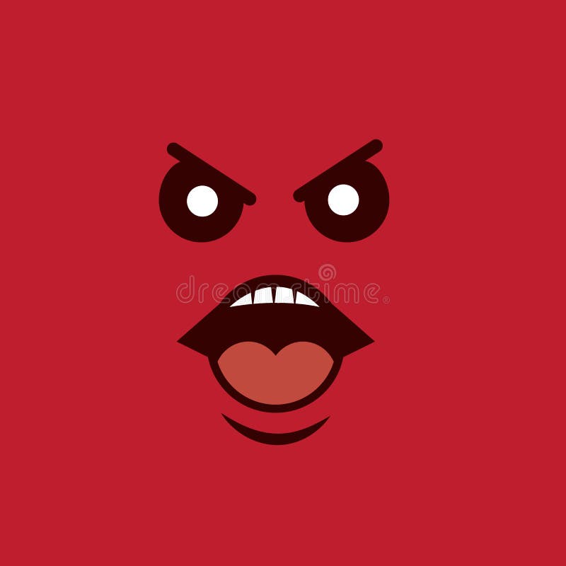Red Mad Face Clipart