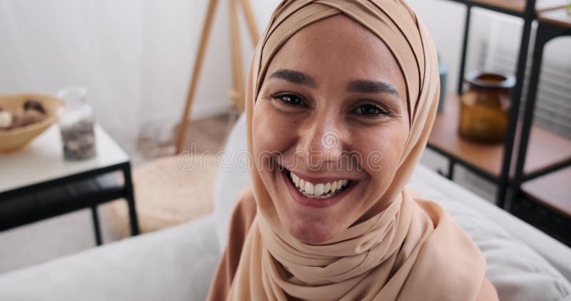 Face of Young Arabic Woman Smiling Stock Video - Video of women ...